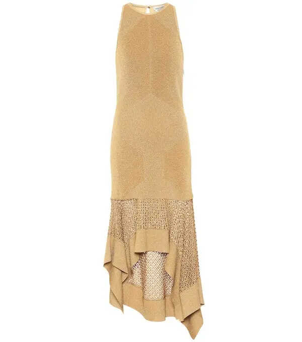 knee length dresses for ladies McQueen // Knit Metallic Dress – VSP Consignment main image 0
