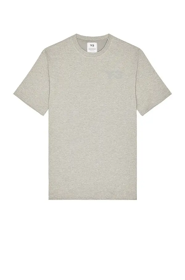Yohji Yamamoto Chest Logo Short Sleeve Tee In Grey