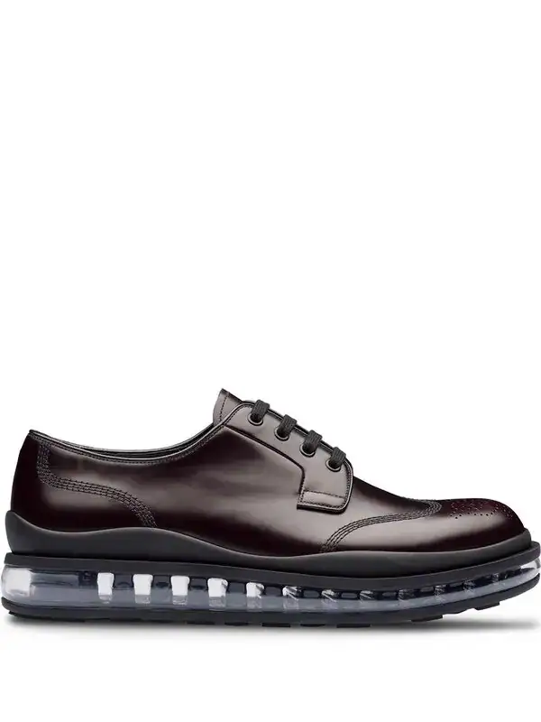 ドレス/ビジネス PRADA TRANSPARENT SOLE DERBY SHOES Prada Transparent Sole Derby Shoes - Red | Editorialist