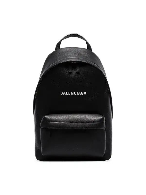 Balenciaga Everyday Logo-Print Leather Backpack In Black - 35% Off