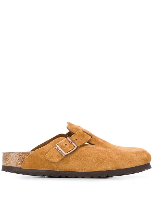 BIRKENSTOCK Boston Suede Mules - Neutrals