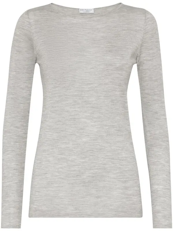 Brunello Cucinelli Long-sleeve Knit Top - Grey