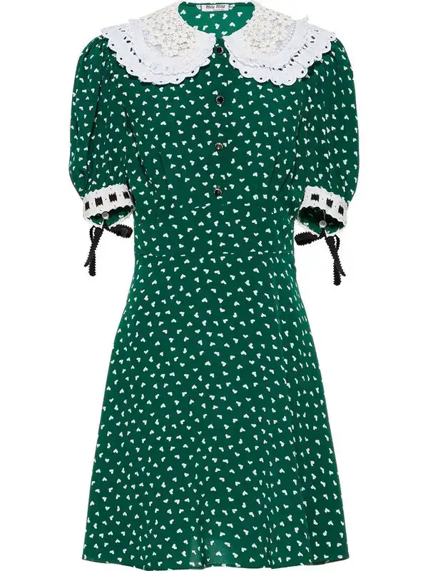 green emerald velvet dress Mint Green Heart Dress main image 1