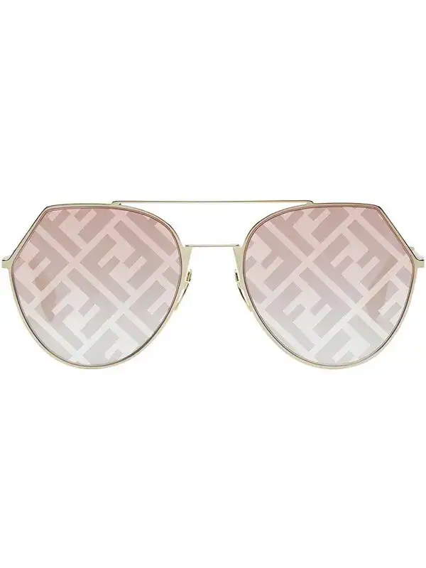 Fendi Monogram Sunglasses Gold Editorialist