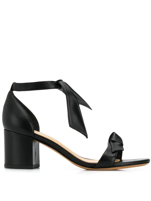 ALEXANDRE BIRMAN Leather Block Heel Sandals - Black