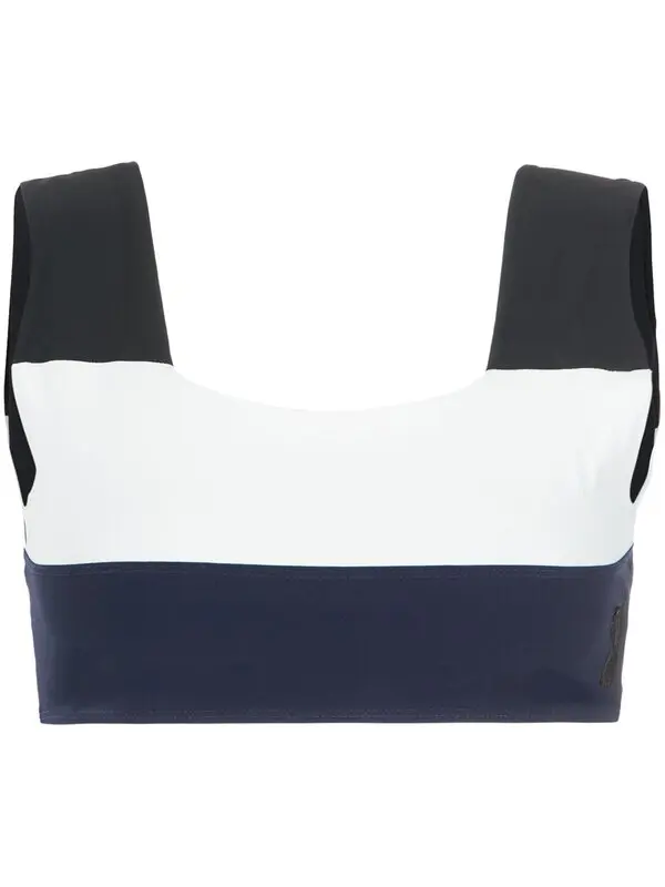 GLORIA COELHO Striped Bikini Top
