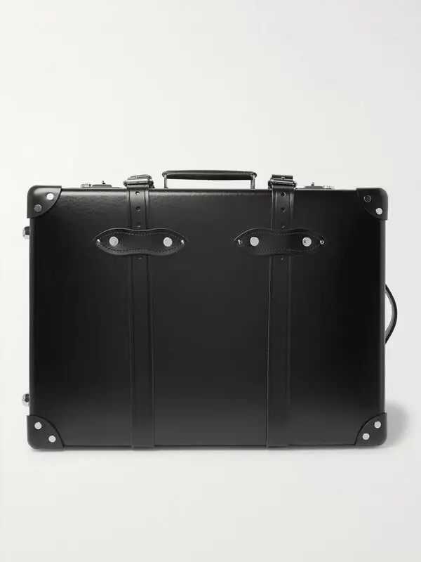 GLOBE-TROTTER Centenary 20" Leather-trimmed Carry-on Suitcase - Black
