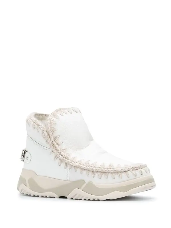Mou Eskimo Whipstitch High-top Sneakers - White