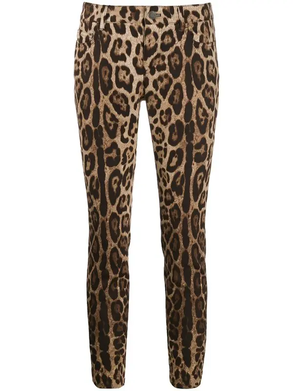 Dolce & Gabbana Leopard-print Cropped Jeans