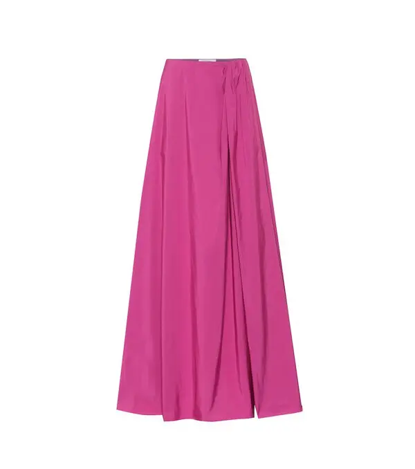 Valentino Garavani Taffeta Maxi Skirt In Pink 36% Off Editorialist