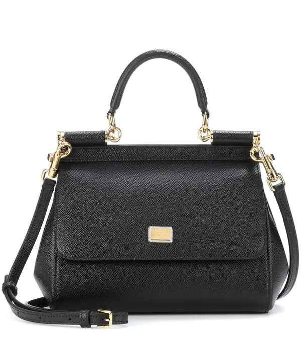 Dolce & Gabbana Sicily Small Leather Shoulder Bag - Black