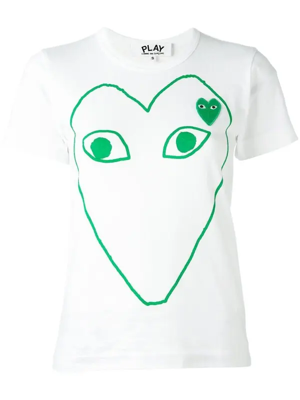 Play Comme Des Garcon Logo Outline Print T-shirt