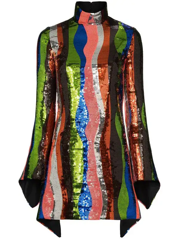 squiggle sequin dress Vintage Laurence Kazar Beaded Sequin Squiggle Dress Size 6  ELECTRIC EYE  VINTAGE & THRIFT