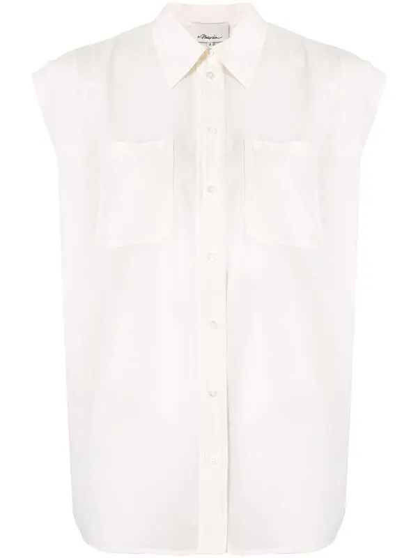 Phillip Lim Sheer Sleeveless Shirt In White 60% Off