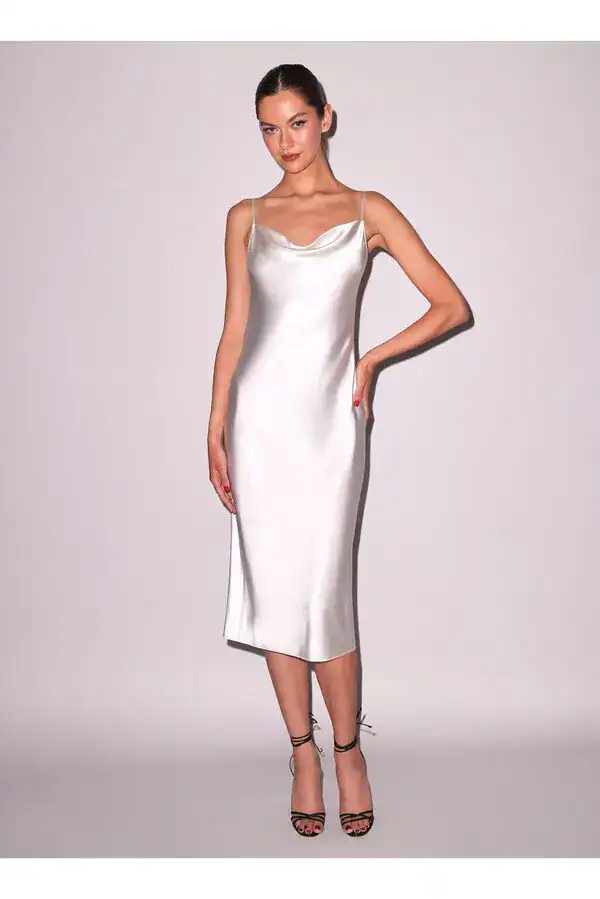Fleur Du Mal Cowl Neck Slip Dress - Neutral | Editorialist