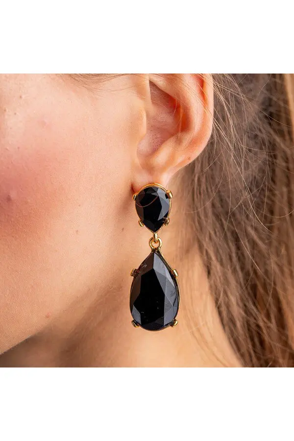 KENNETH JAY LANE Jet And Teardrop Earrings