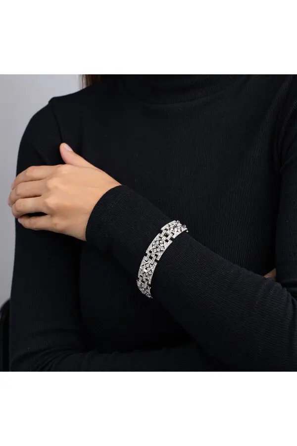 KENNETH JAY LANE And Crystal Deco Link Bracelet
