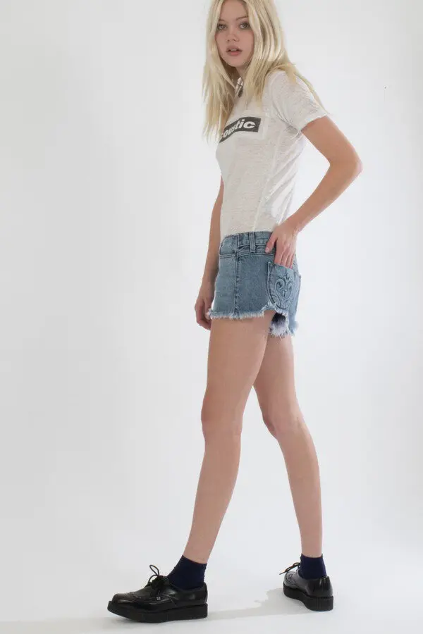 SIWY Aaliyah Low Rise Signature Denim Shorts
