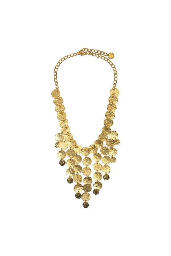 KENNETH JAY LANE Satin Coin Chain Necklace