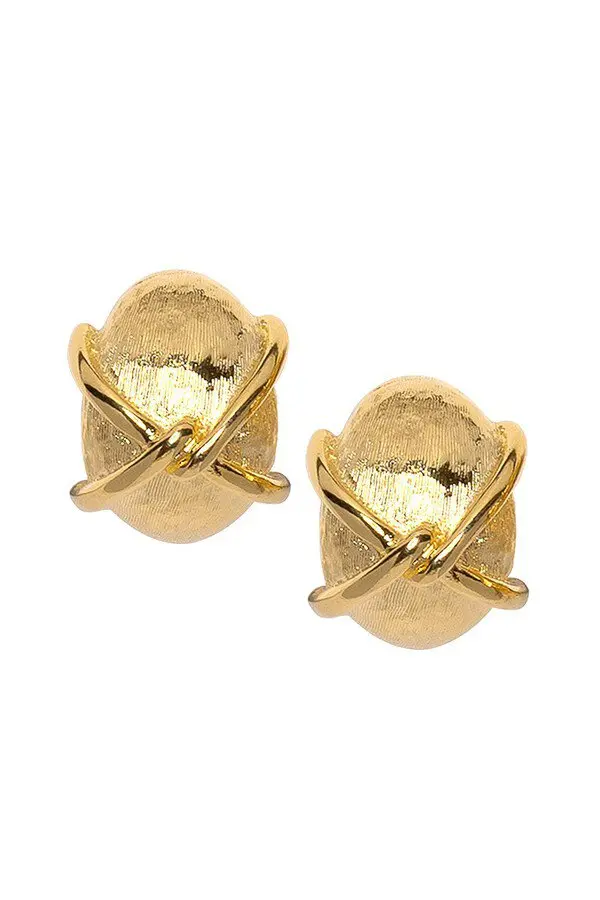KENNETH JAY LANE X Button Clip On Earrings
