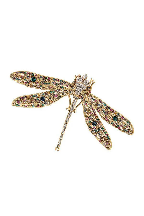 KENNETH JAY LANE Antique Dragonfly Pin - Gold