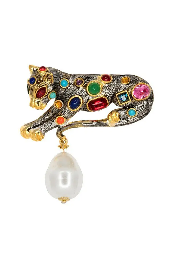 KENNETH JAY LANE Antique Leopard Pin