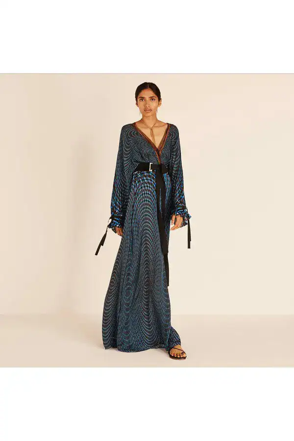Amanda Wakeley China Kaleidoscope Print Belted Maxi Dress In Gold - 43% Off  | Editorialist