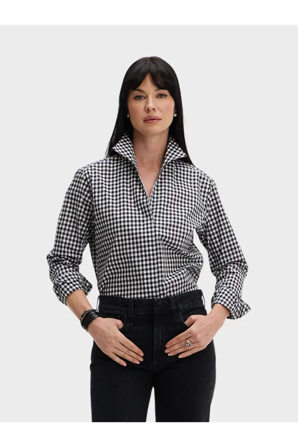 SARAH ALEXANDRA Signature Check Mate Shirt - Black