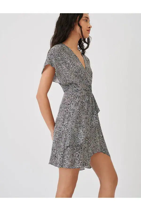 Maje Asymmetric Animal Print Dress In Black - 50% Off | Editorialist
