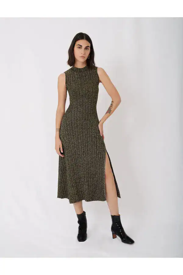 Maje Lurex Knit Dress In Black - 50% Off | Editorialist