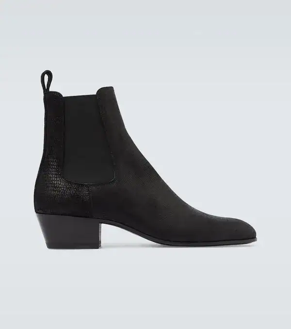 Saint Laurent Black Chelsea Boots Suede Classic SAINT LAURENT - Wyatt Suede Chelsea Boots - Black Saint Laurent main image 3
