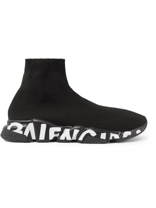 Balenciaga Speed Sock Logo-Print Stretch-Knit Slip-On  display picture 3