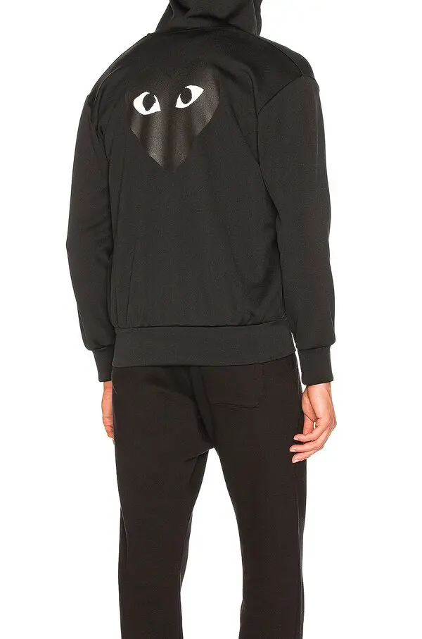 Play Comme Des Garcon Big Heart Zip Up Sweatshirt
