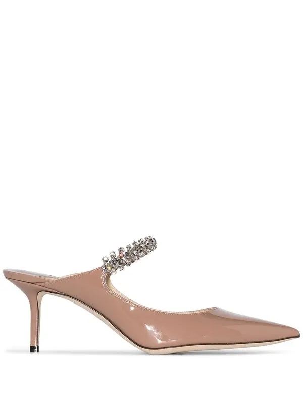 JIMMY CHOO 65mm Bing Leather Mules - Neutrals