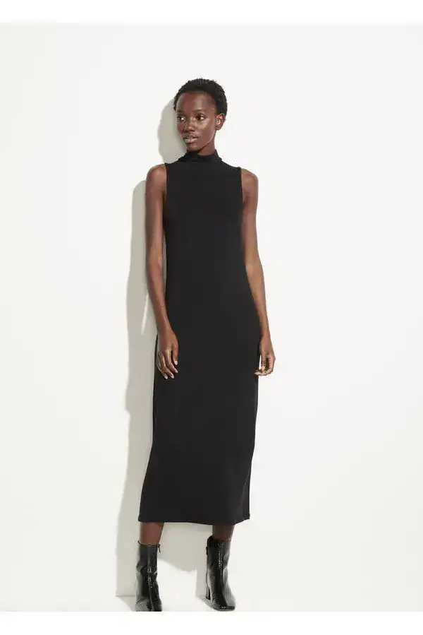 vince black dress Vince Belted Shirtdress - Black main image 1
