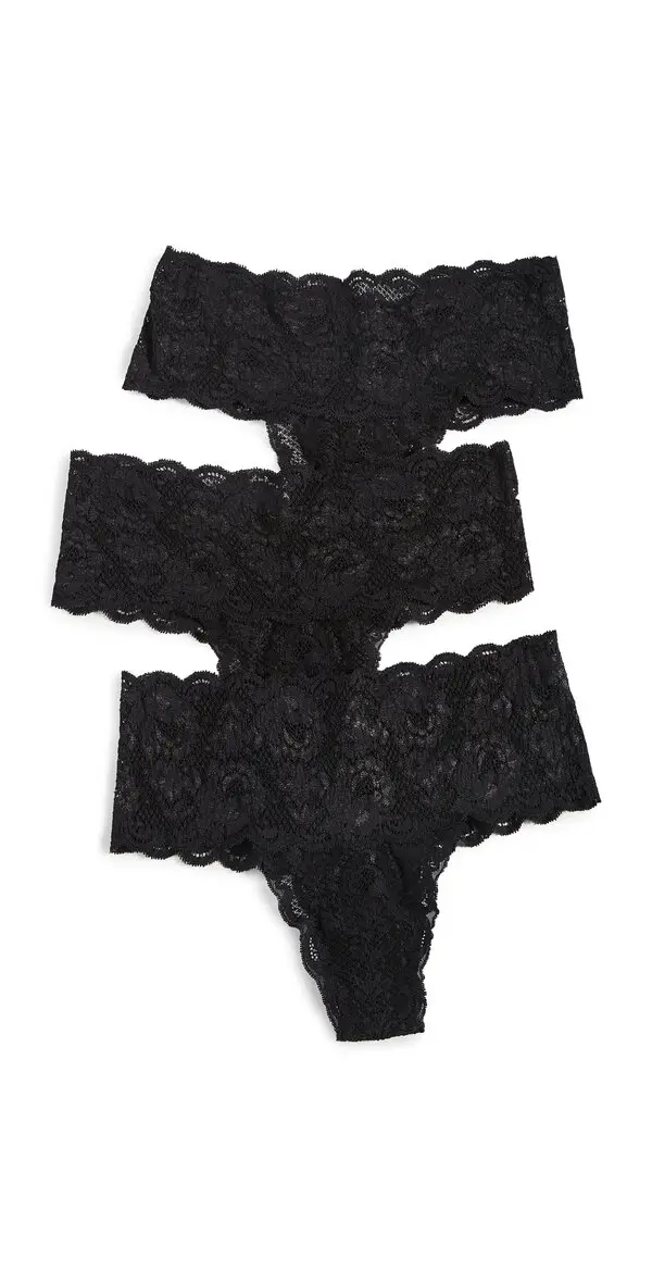 Cosabella Never Say Never Comfy Thongs 3 Pack - Blk Blk Blk