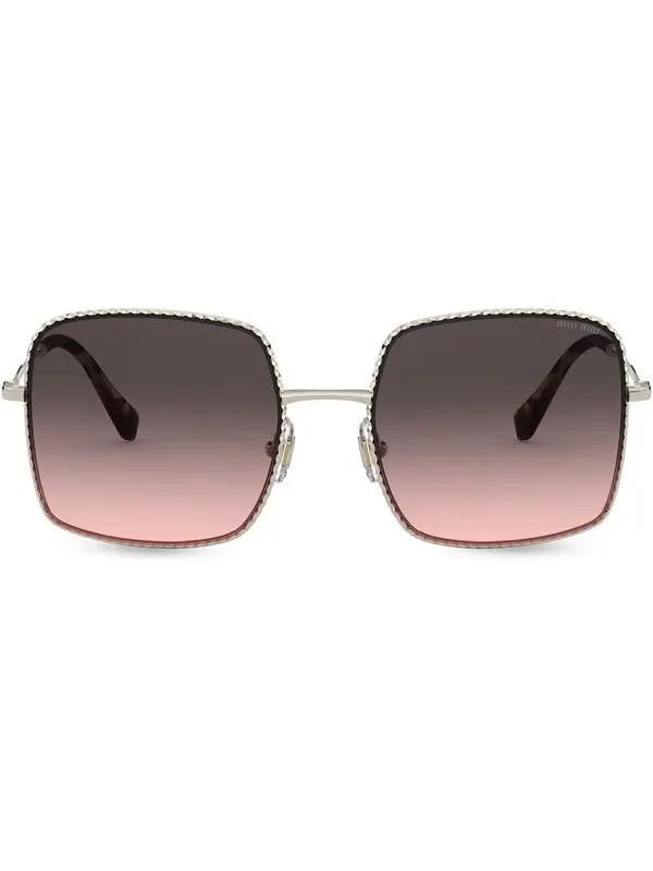 Miu Miu Square Frame Sunglasses - Gold