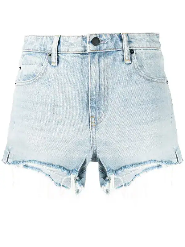 Alexander Wang Bite High-Rise Denim Shorts In Blue - 45% Off