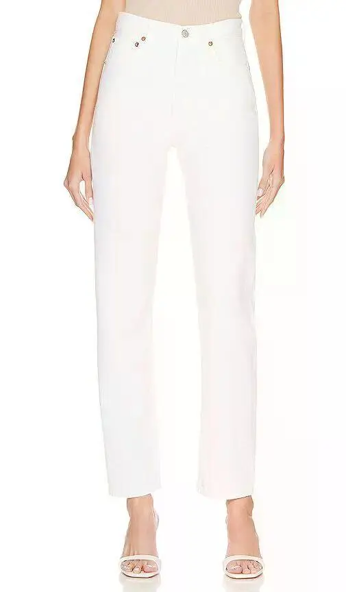 AGOLDE 90's Pinch Waist In White - Marshmellow