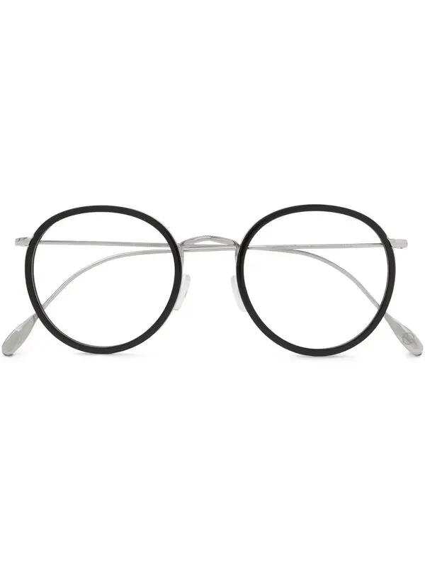 Kingsman Cutler And Gross Round-Frame Acetate And Silver-Tone Optical ...