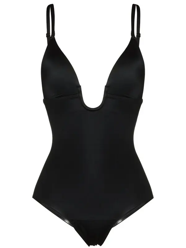 Spanx Suit Your Fancy Plunge Thong Bodysuit - Black