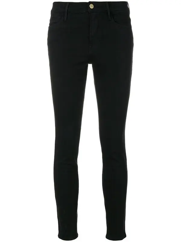 FRAME High-rise Skinny Jeans - Black
