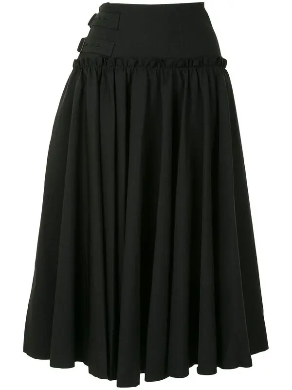 Yohji Yamamoto Side-buckle Skater Skirt