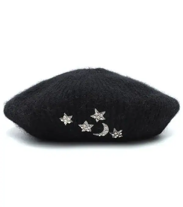 Jennifer Behr Exclusive To – Embellished Mohair Beret In  display picture 1