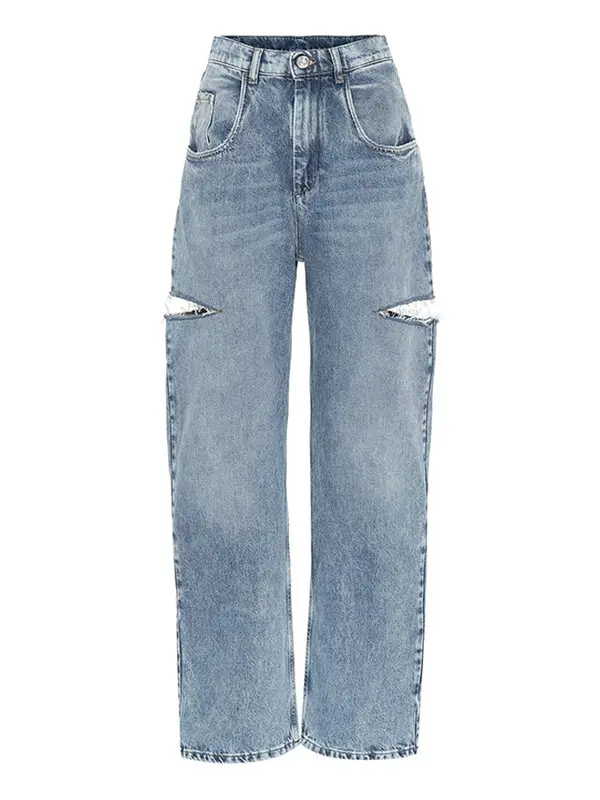 MAISON MARGIELA Cutout High-rise Wide-leg Jeans - Blue