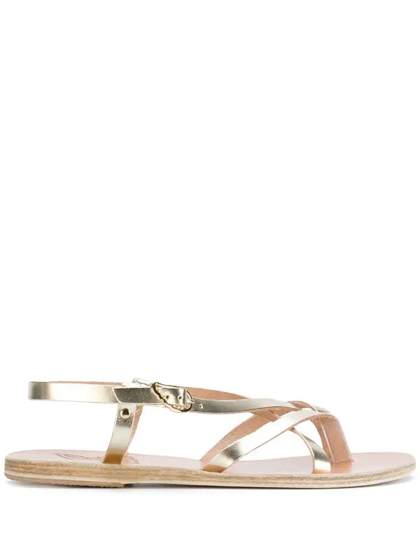 ANCIENT GREEK SANDALS Semele Flat Sandals - Metallic