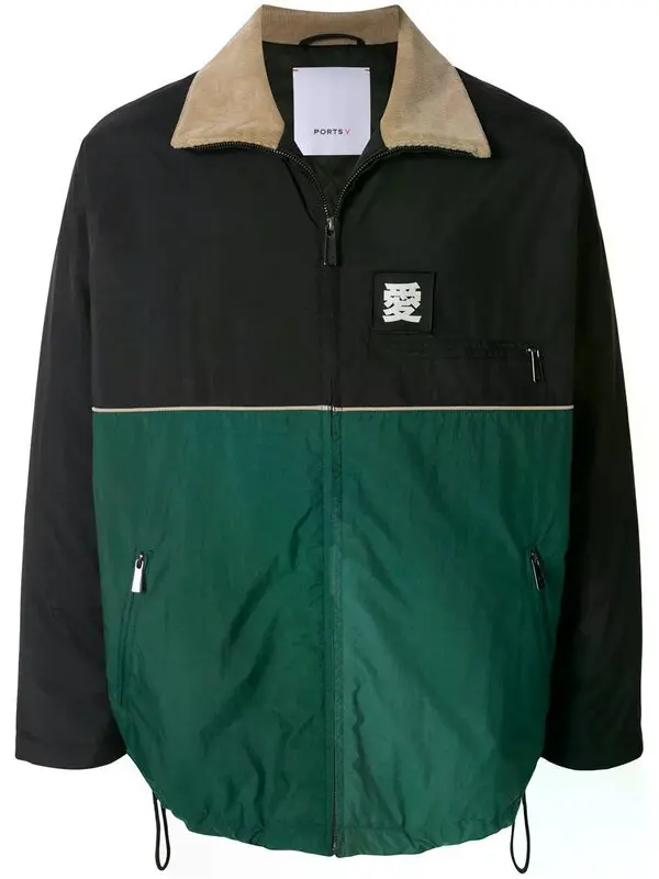 PORTS V Contrast Panel Drawstring Jacket