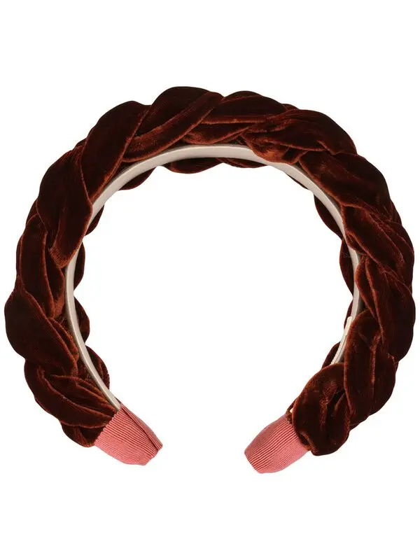 JENNIFER BEHR LORELAI VELVET HEADBAND Jennifer Behr Lorelei Braided Velvet Headband - Blue  main image 3
