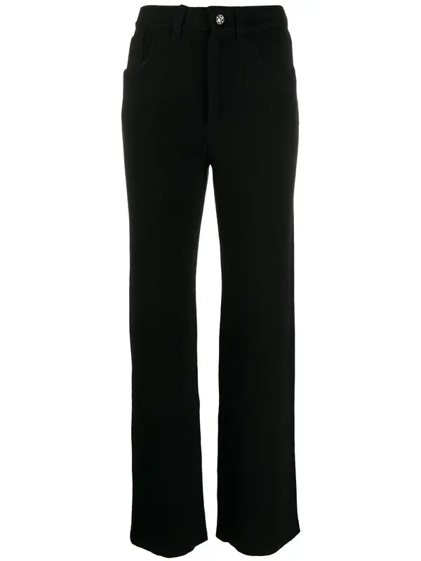 BARRIE Wide-leg Knit Trousers - Black