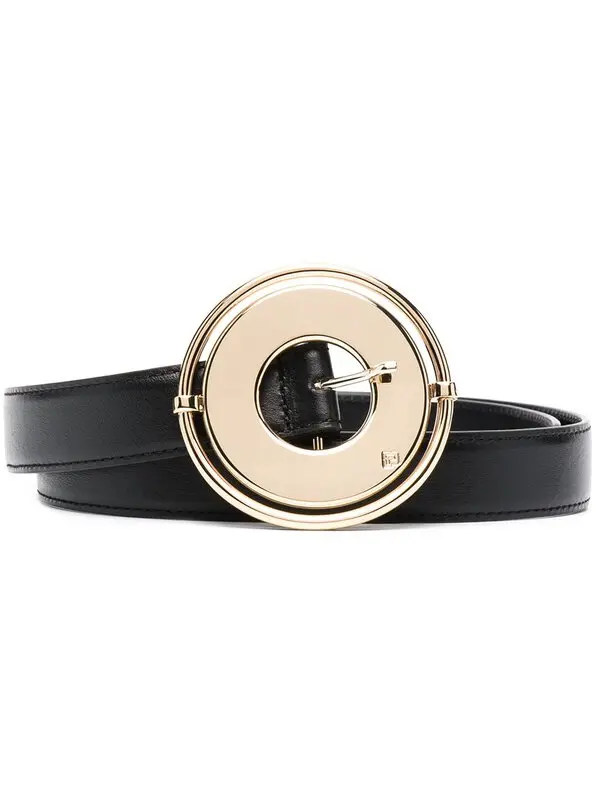 Rabanne Disc Buckle Leather Belt In Black - 42% Off  display picture 1